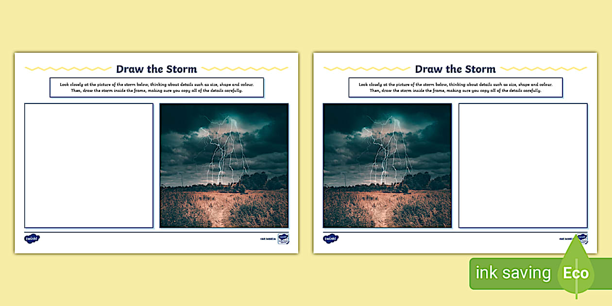 Draw the Storm Worksheet (teacher made) - Twinkl