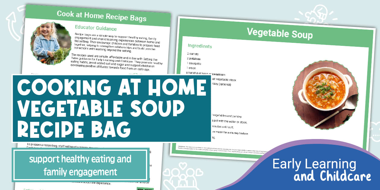 Cooking at Home Vegetable Soup Recipe Bag