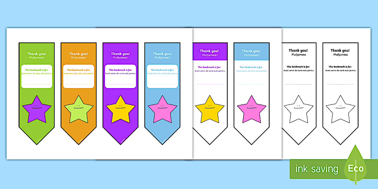 Editable Thank You Bookmarks English/Romanian (teacher made)