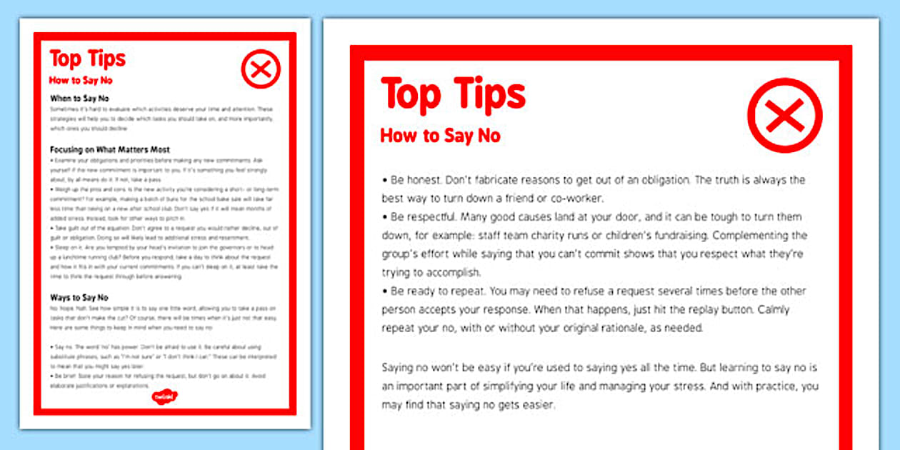 How to Say No (Teacher-Made) - Twinkl