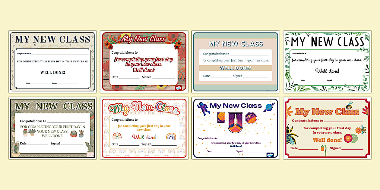 My New Class Certificate Pack (teacher made) - Twinkl