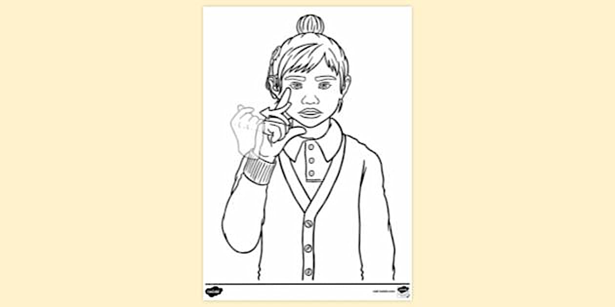 BSL Child French Colouring | Colouring Sheets
