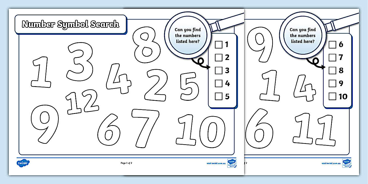 Number Symbol Search (teacher made) - Twinkl