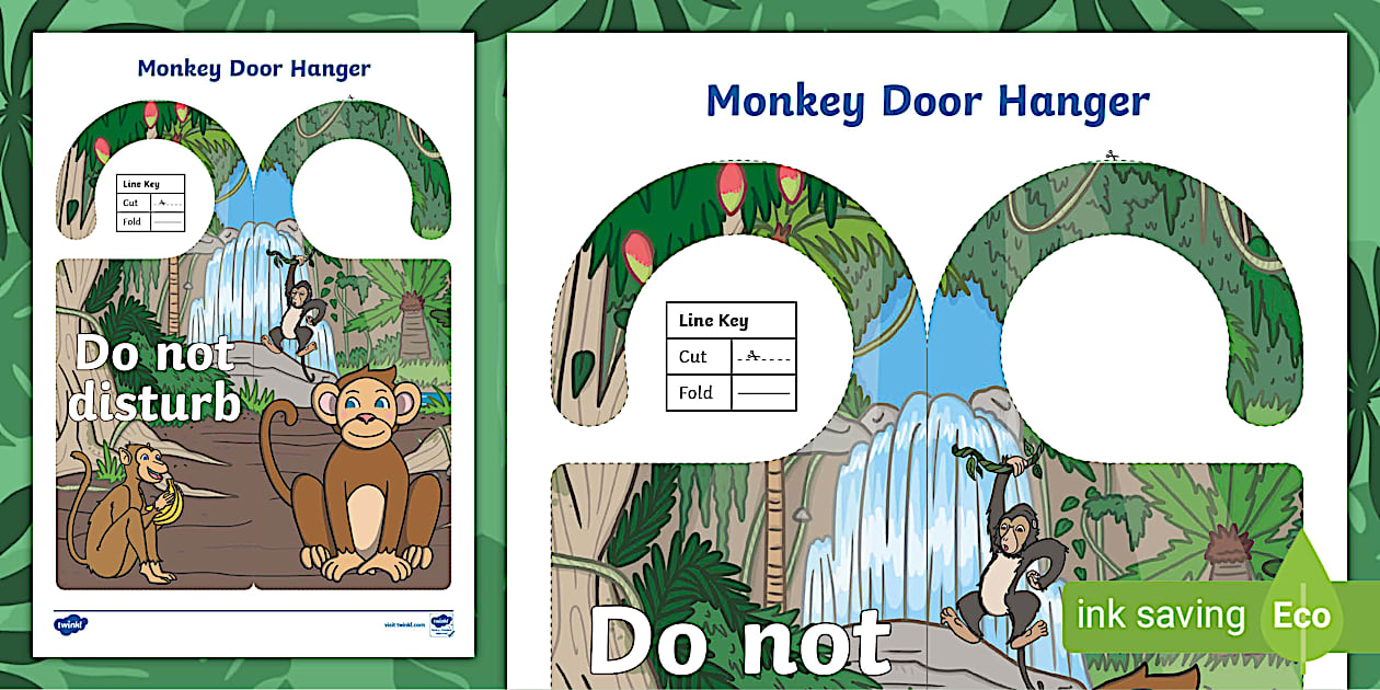 Monkey Door Hanger (Teacher-Made) - Twinkl