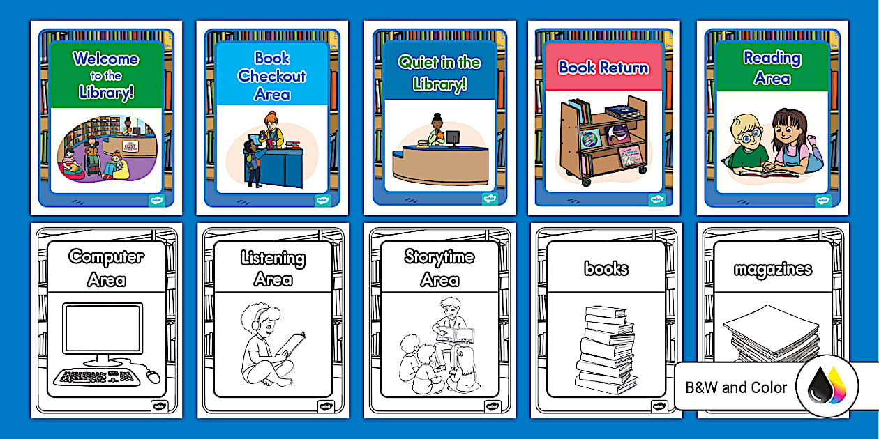 Library Dramatic Play Posters (teacher made) - Twinkl