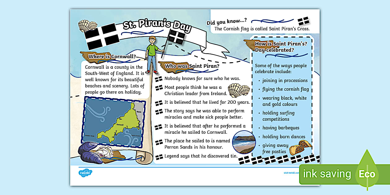 St Piran's Day Fact File (teacher made) - Twinkl
