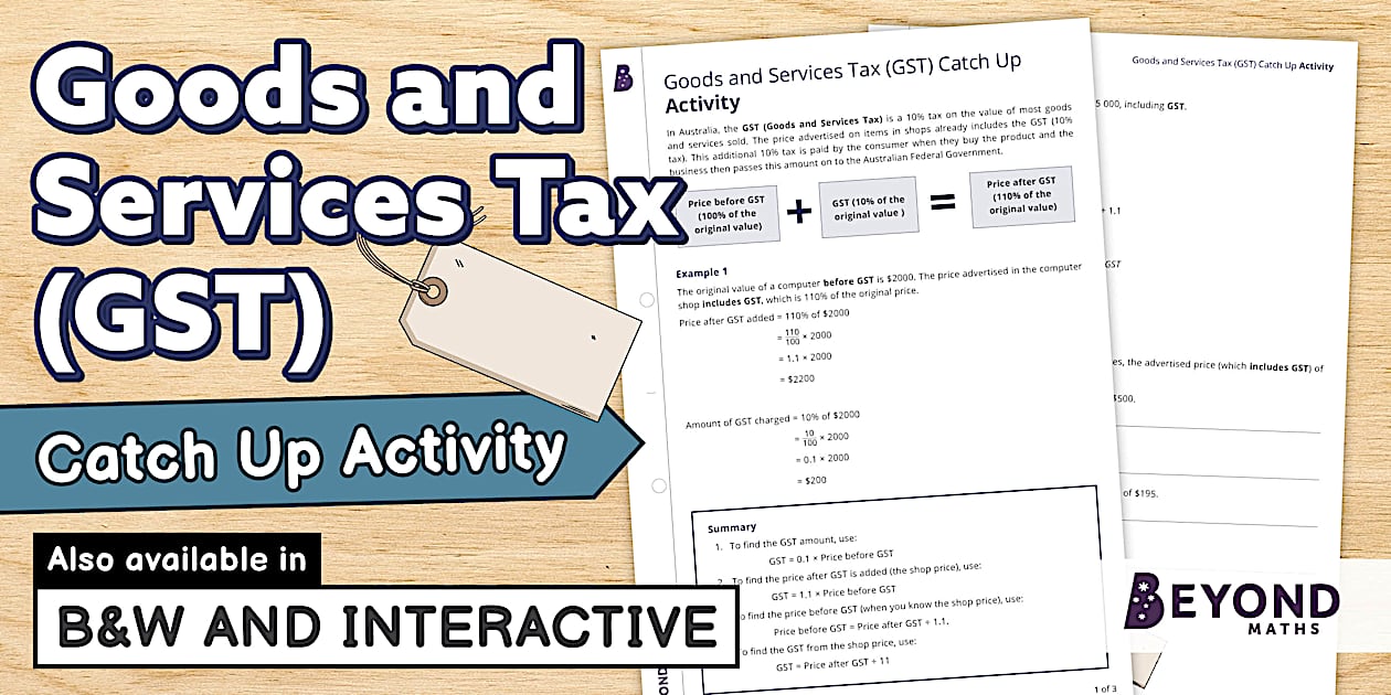 Goods and Services Tax (GST) Catch Up Resource