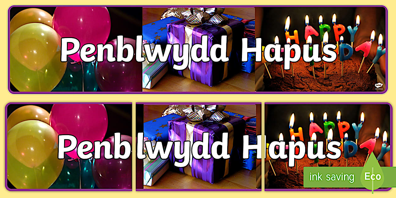 Baner Arddangosfa Penblwydd Hapus (teacher made) - Twinkl
