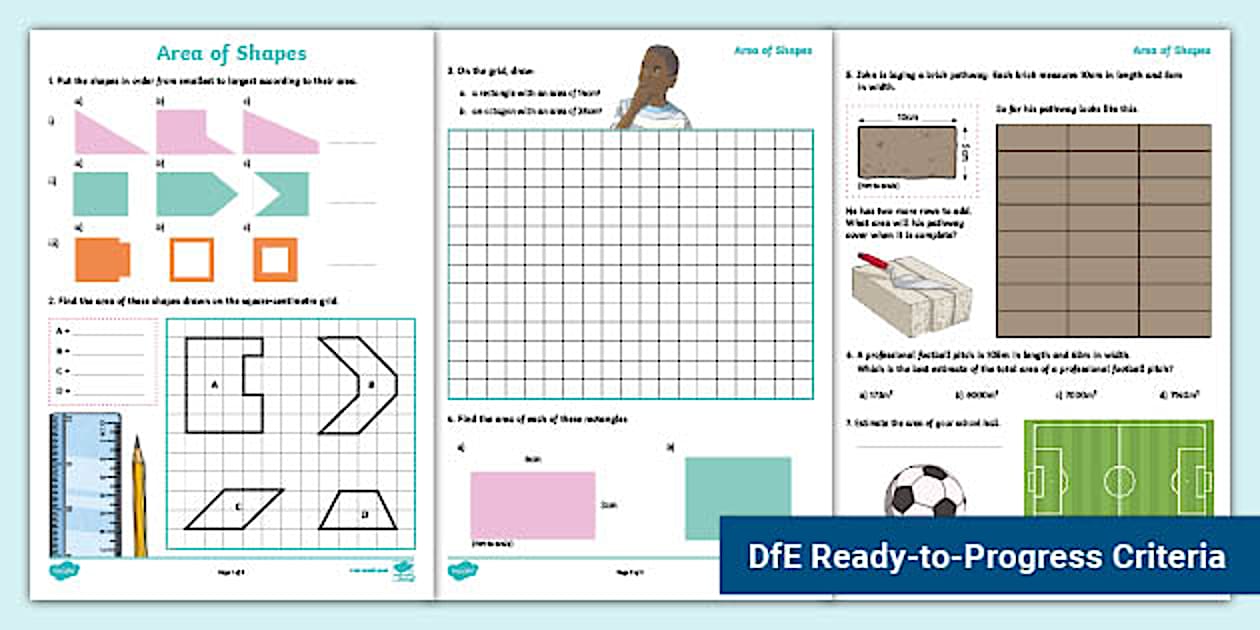 👉 Area of Shapes Activity Sheet - Twinkl