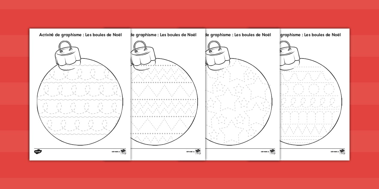 Activité de graphisme : Les boules de Noël - Twinkl