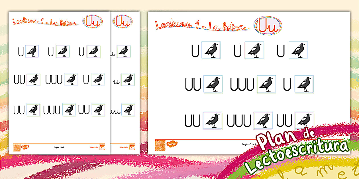 Plan de lectoescritura: La letra U - Lectura 1 - Twinkl