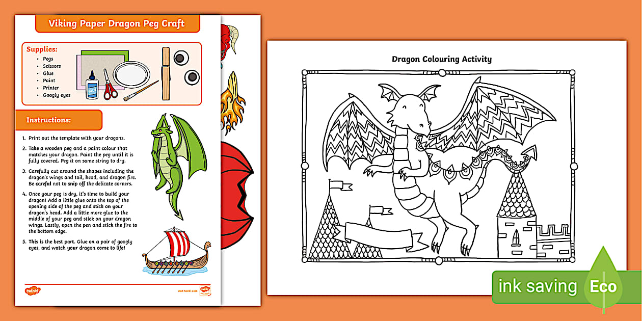 Viking Paper Dragon Craft | Arts and Crafts | Twinkl | KS1