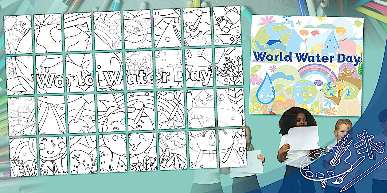World Water Day Collaborative Colouring Activity - Twinkl