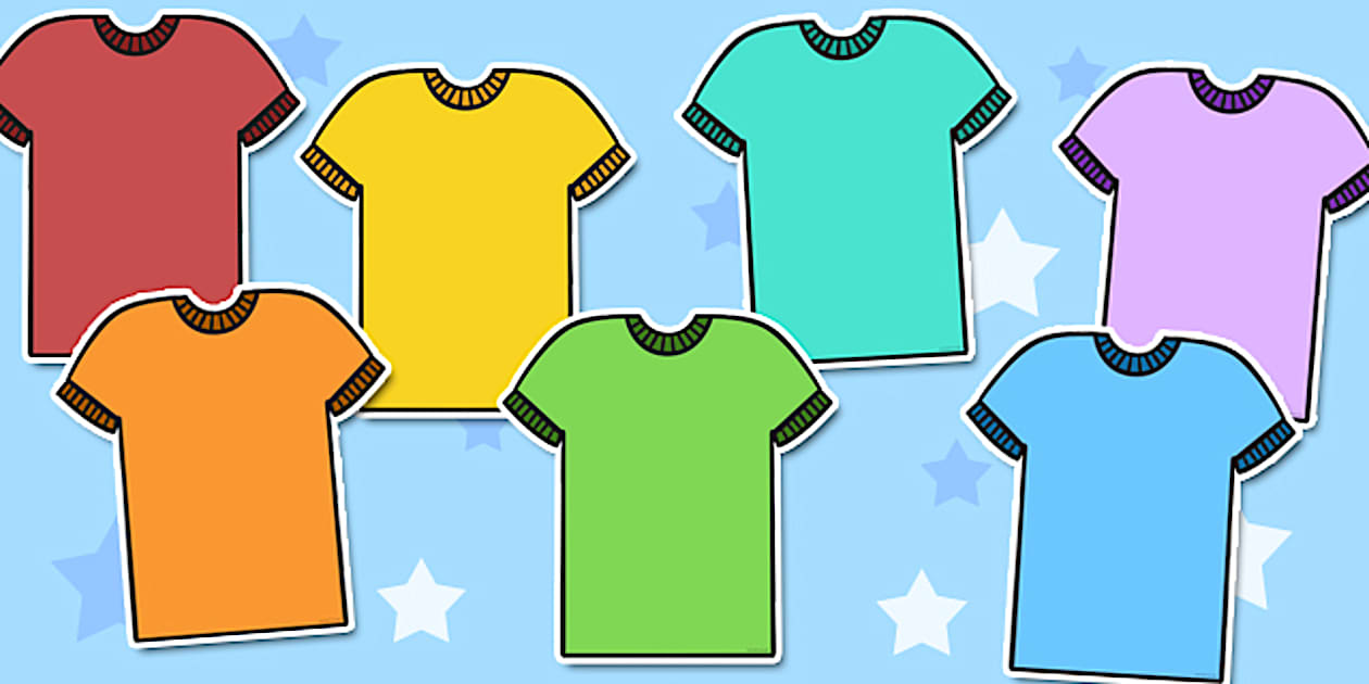 Editable Blank Colourful T-Shirt Display Cut-Outs - Twinkl