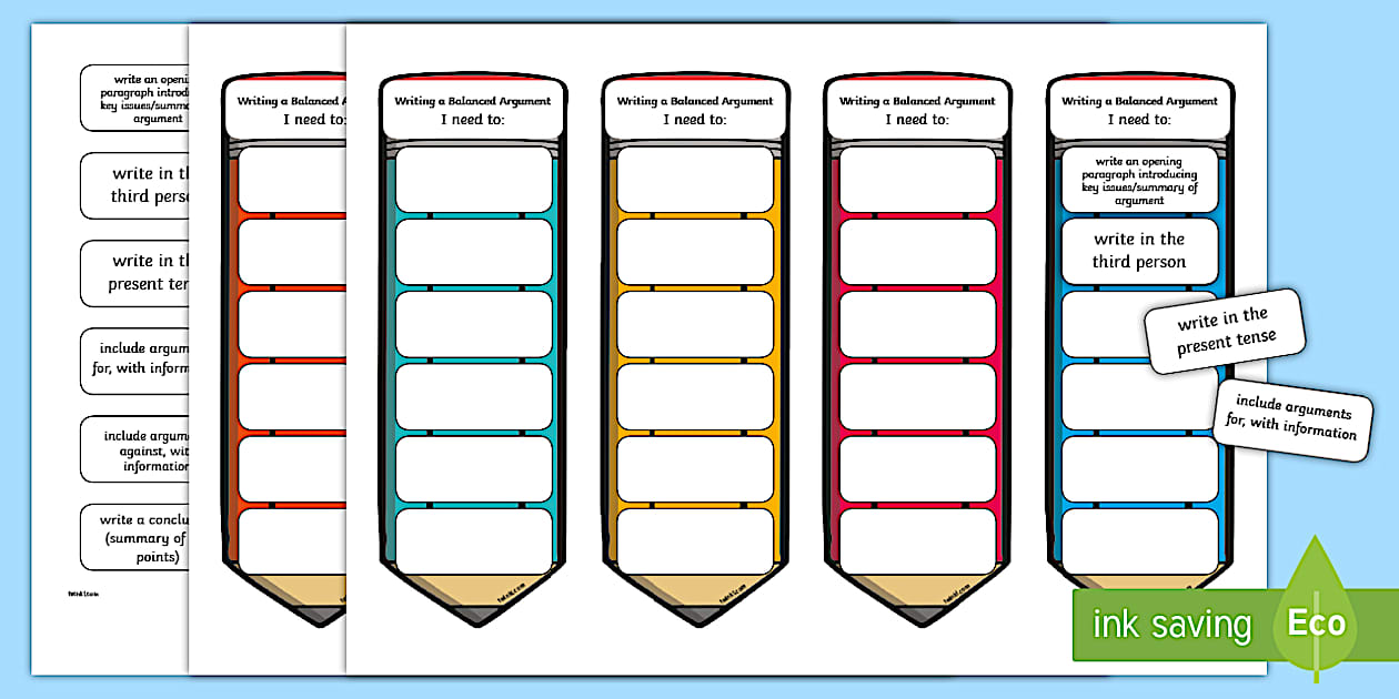 Second Level Writing a Balanced Argument Editable Bookmarks
