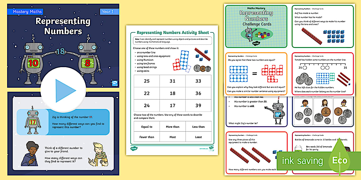 Year 1 Representing Numbers Maths Mastery Bumper Pack