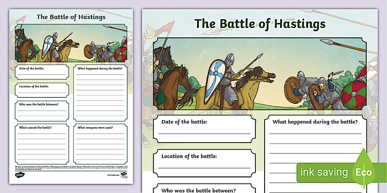 Battle of Hastings Fact File Template (teacher made)