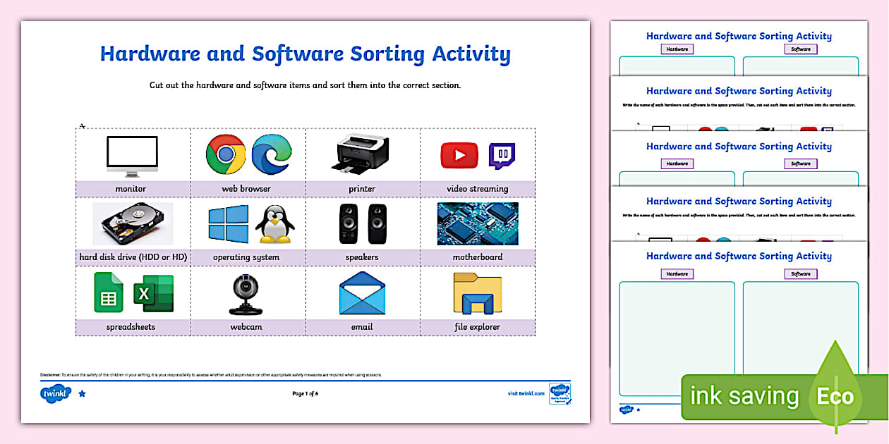 Hardware and Software Differentiated Activity Sheets - KS2