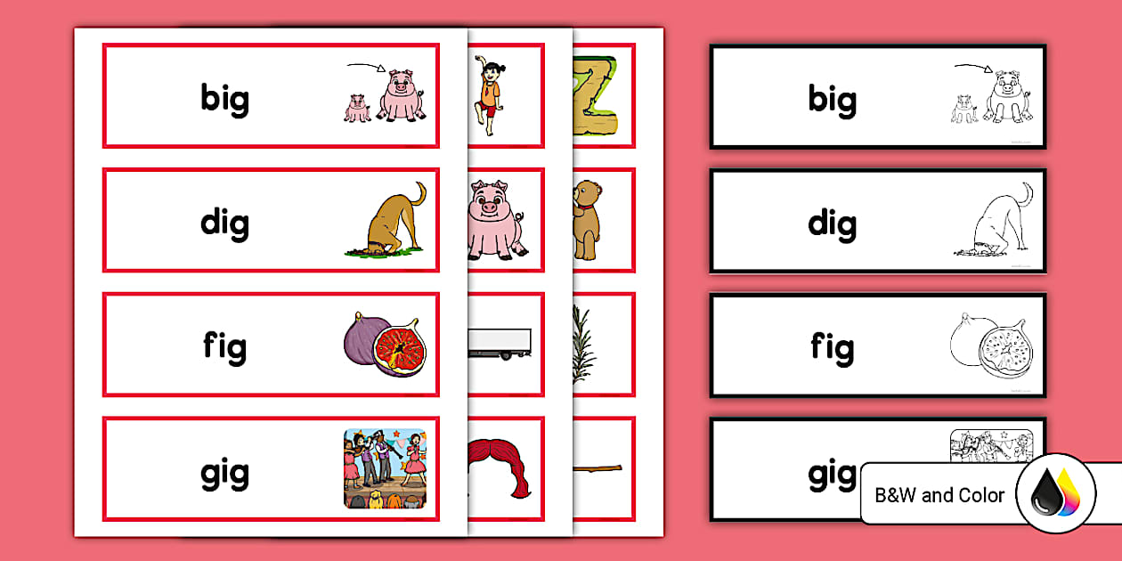 -ig Word Family Cards - Twinkl