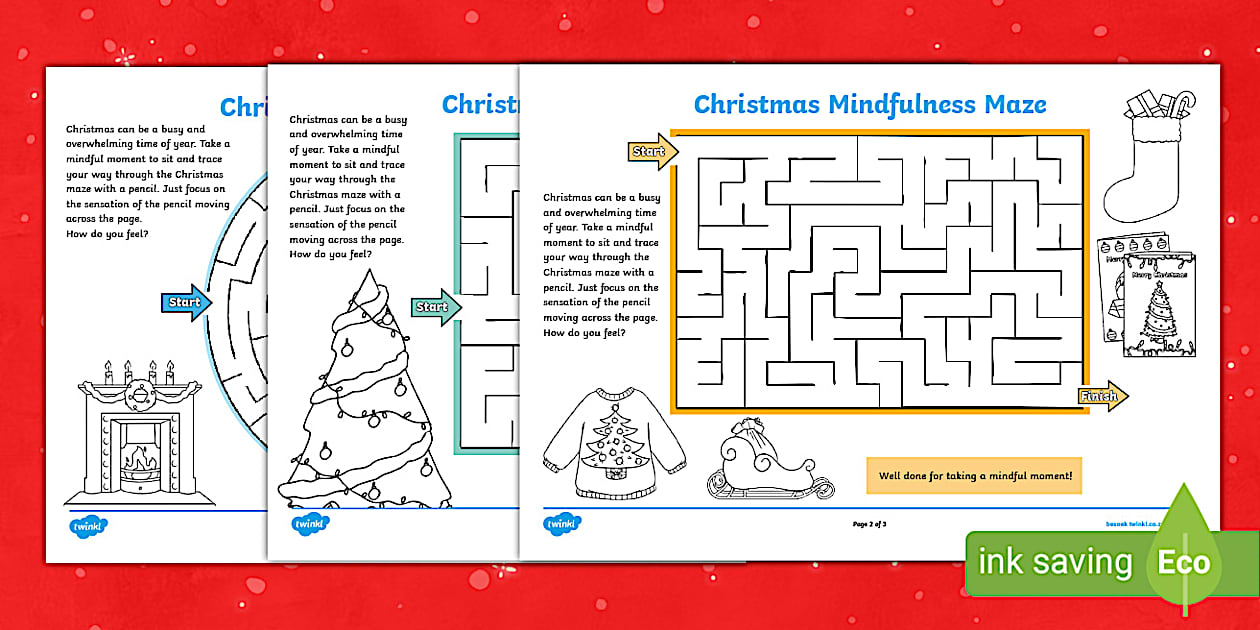 Christmas Mazes | Printable Mazes | Christmas Mindfulness