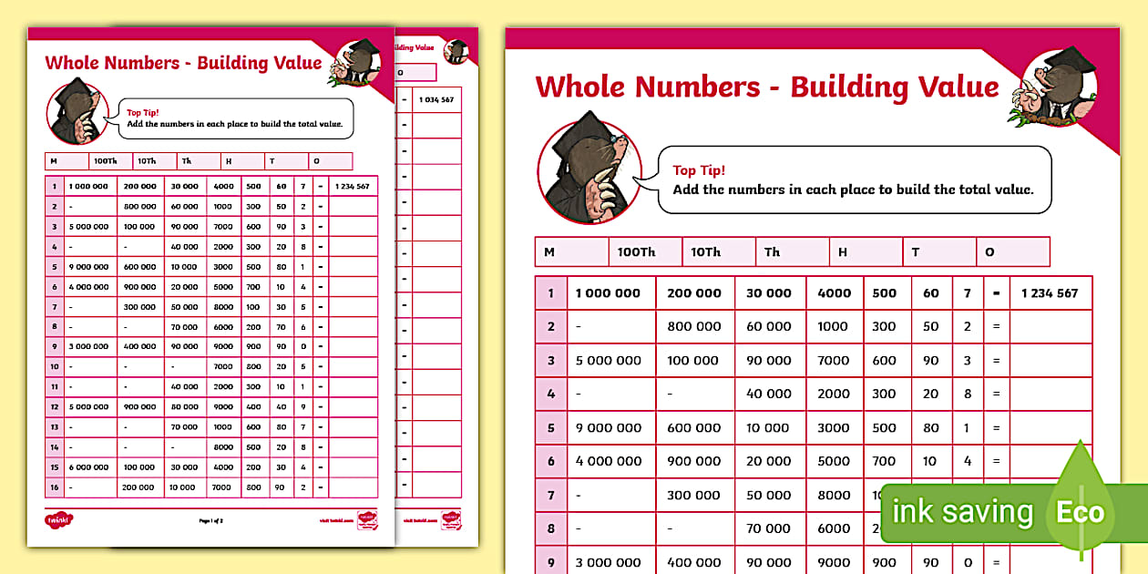 Whole Numbers - Building Value (teacher made) - Twinkl