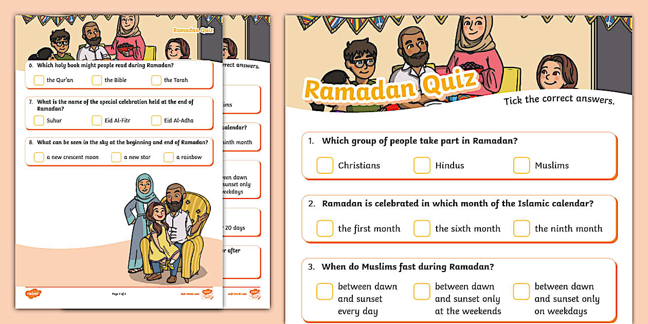 Ramadan Quiz - Islam - RE - KS1 - Twinkl