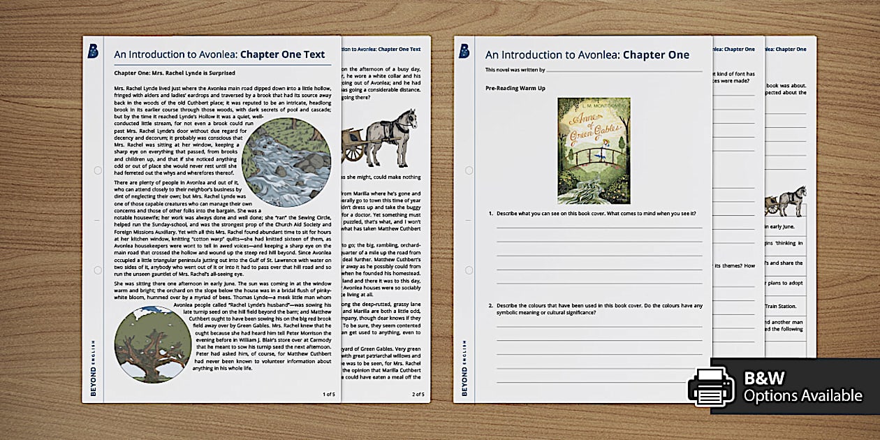 An Introduction to Avonlea: Chapter One - Reading Comprehension