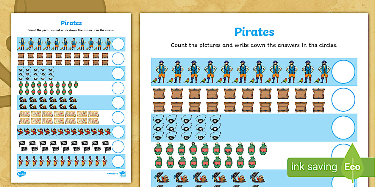 Pirates Counting 11-20 Worksheet / Worksheet (teacher made)