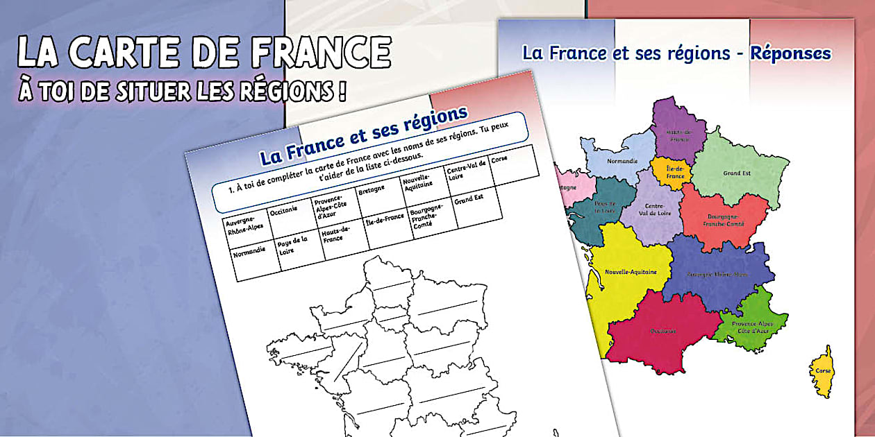 Fiches d'activités : La carte de France et ses régions