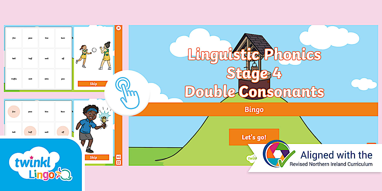 Linguistic Phonics Stage 4 Double Consonants Bingo Game