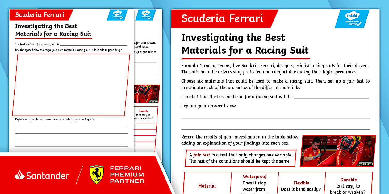 FREE! - Scuderia Ferrari F1: Best Materials for a Racing Suit