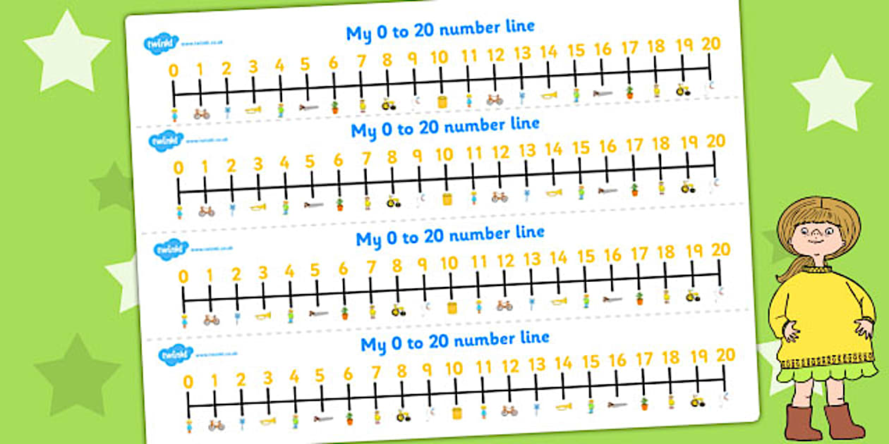 Number Lines 0-20 to Support Teaching on Titch - Twinkl
