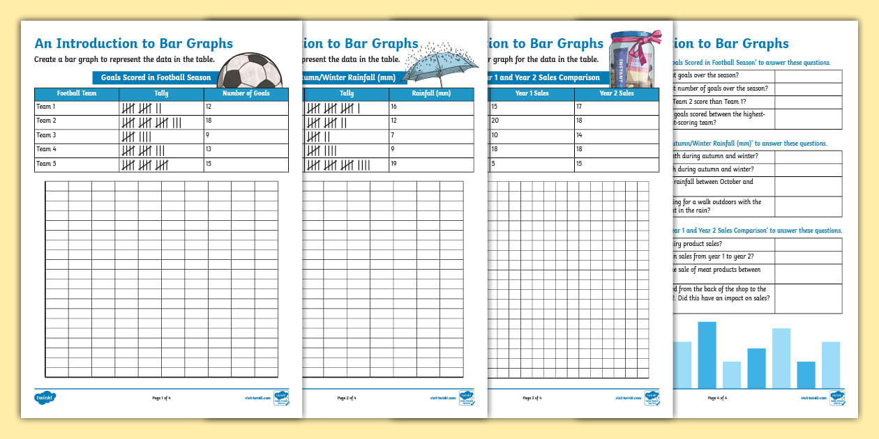 An Introduction to Bar Graphs Activity Sheet - Twinkl