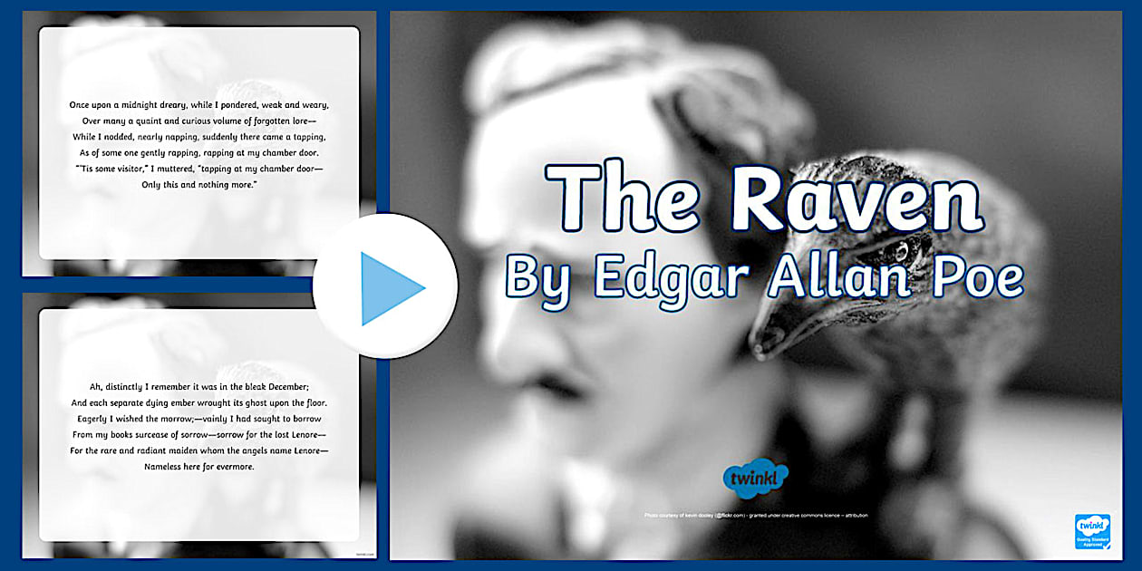 Edgar Allan Poe 'The Raven' Poem PowerPoint | Teacher Made