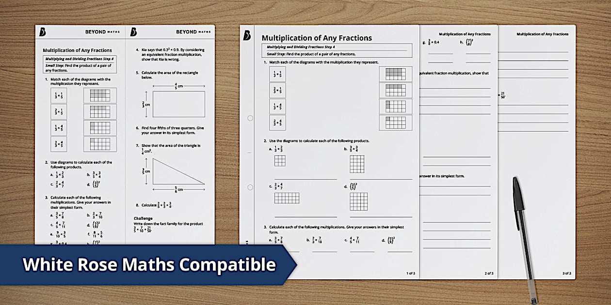 👉 Multiplication of Any Fractions (teacher made) - Twinkl