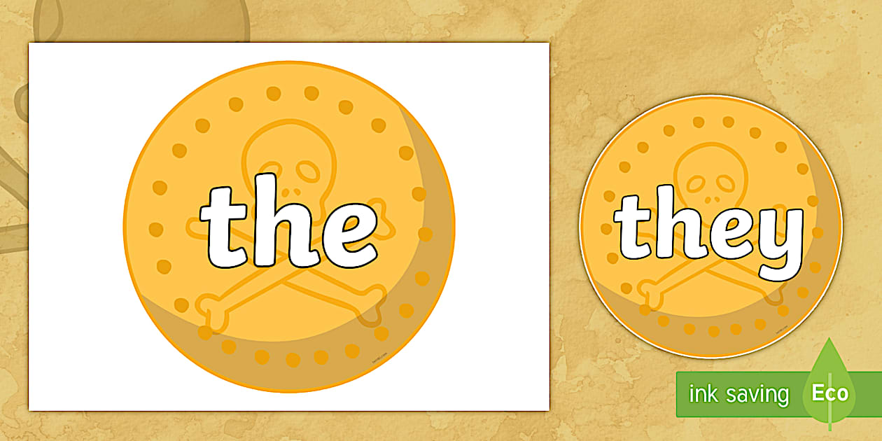 100 High Frequency Words on Pirate Coins (teacher made)