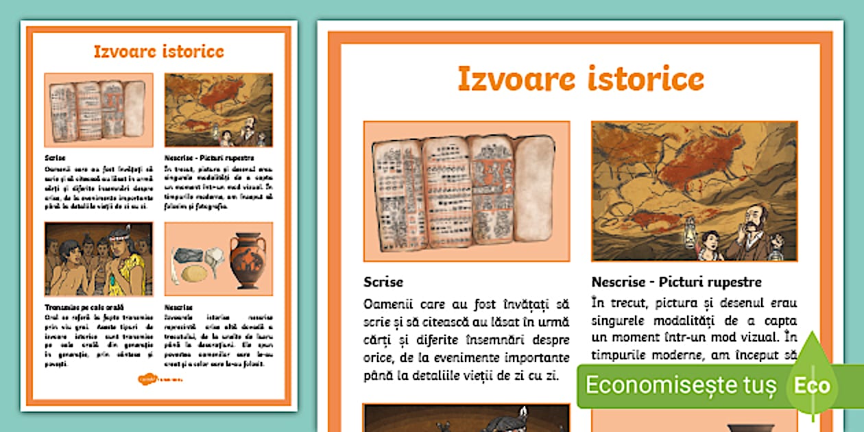 Izvoare istorice - Planșă | Resurse Twinkl România