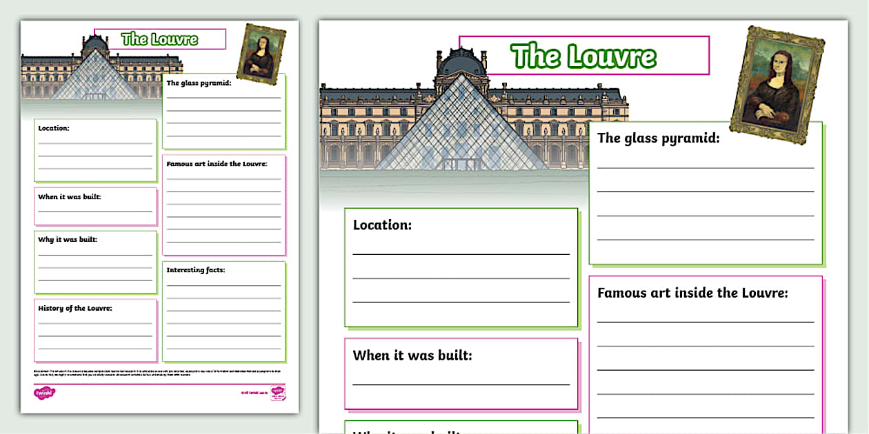The Louvre Fact File Template (teacher made) - Twinkl