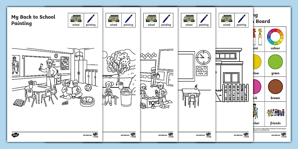 Back to School Painting Activity with Visual Supports