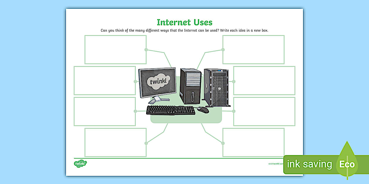 KS2 Internet Uses Worksheet (teacher made) - Twinkl
