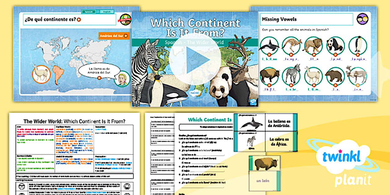 👉 PlanIt Year 4 Spanish Lesson: Which Continent Is It From?