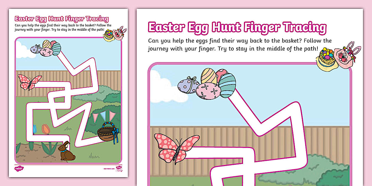 Easter Egg Hunt Finger Tracing Activity (teacher made)