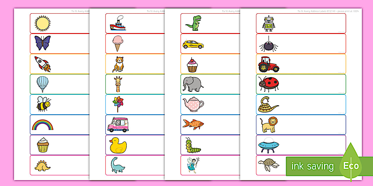 Editable Self-Registration Mixed Images Labels - Twinkl