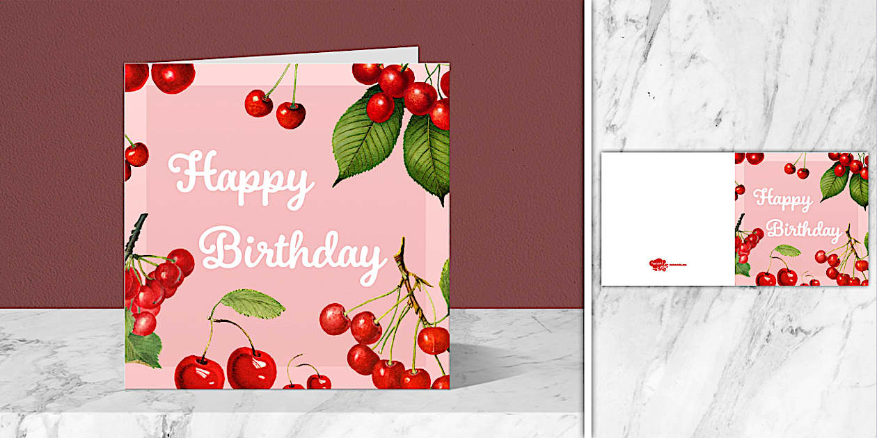 Cherry Birthday Card | Twinkl Party (Teacher-Made) - Twinkl