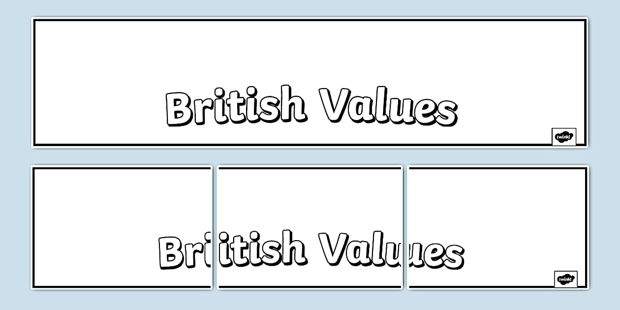 British Values Collaborative Drawing Display Banner - Twinkl