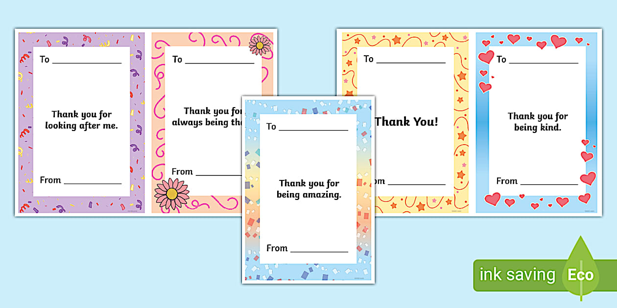 Thank You Card Inserts - KS1 (teacher made) - Twinkl