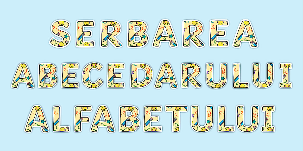 Serbarea Abecedarului - Litere decupabile | Twinkl România