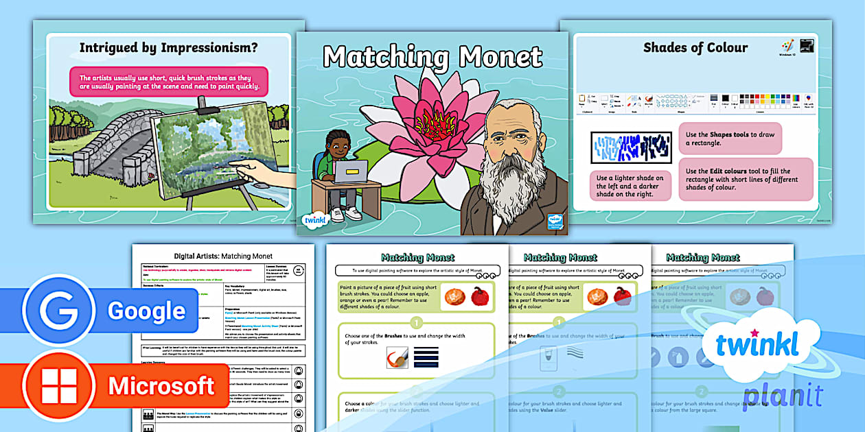 Computing: Digital Artists: Matching Monet Year 2 Lesson 4