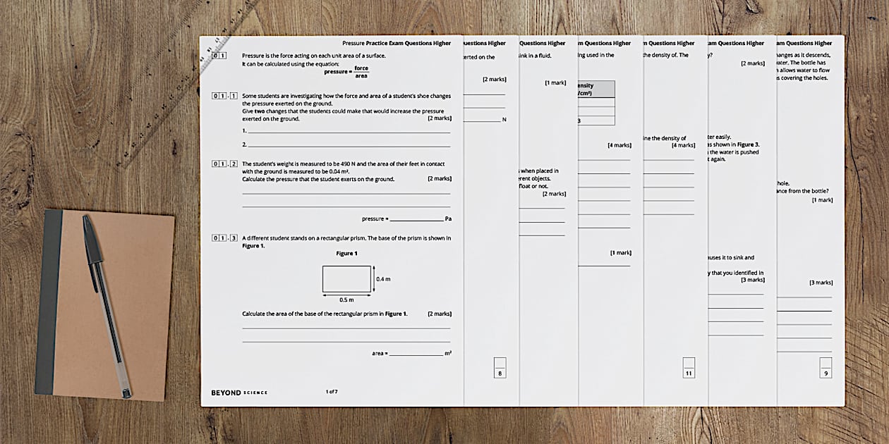 KS3 Pressure Practice Exam Questions Beyond Science - Twinkl