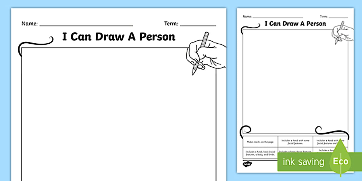 I Can Draw a Person Assessment Sheet (teacher made) - Twinkl
